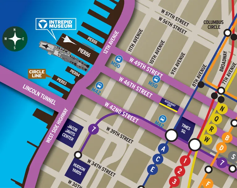 Wegbeschreibung zum Intrepid Museum | Intrepid Museum